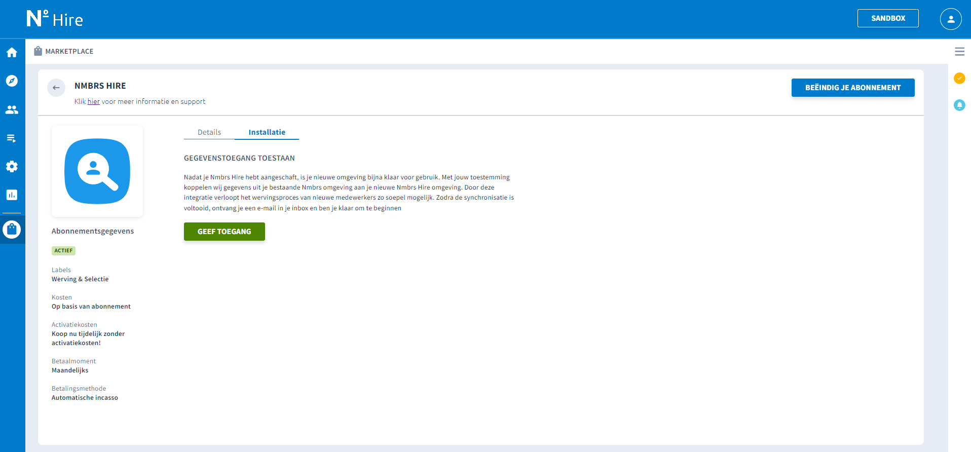 Hoe te activeren – Nmbrs Marketplace